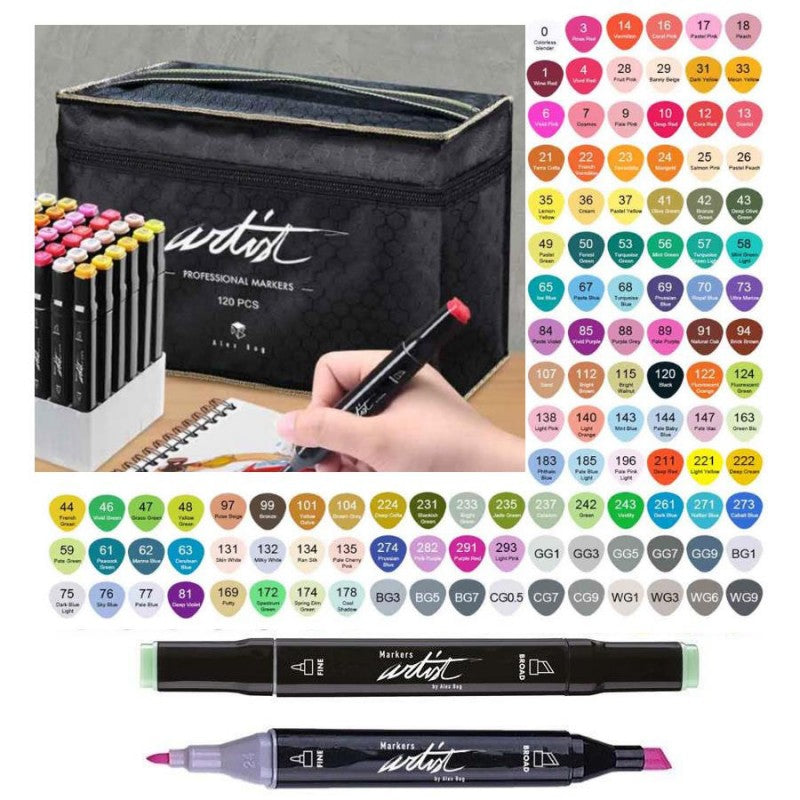 Estojo com 30-120 Marcadores Alex Bog – LP Fonsecas